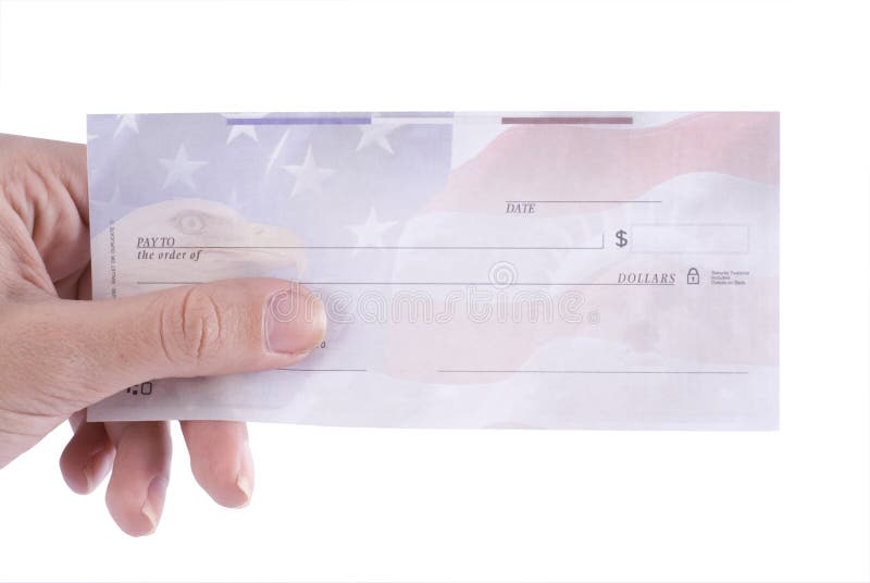 Female holding empty check stock photo. Image of fingers - 11142424
