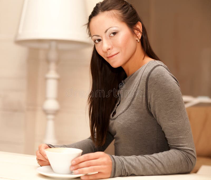 Female Holding a Mug of Coffee Stock Photo - Image of female, life ...
