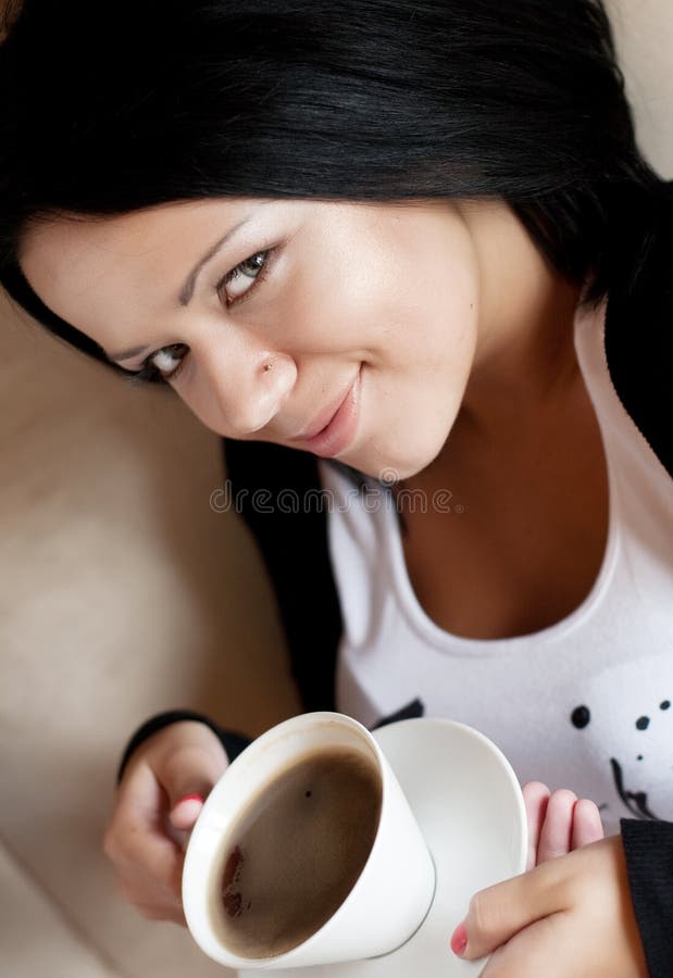 Female Holding a Mug of Coffee Stock Photo - Image of coffee ...