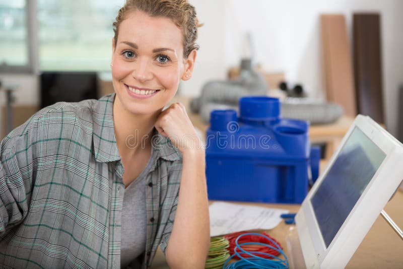 Female Hvac Engineer Posing and Smiling Stock Photo - Image of ...