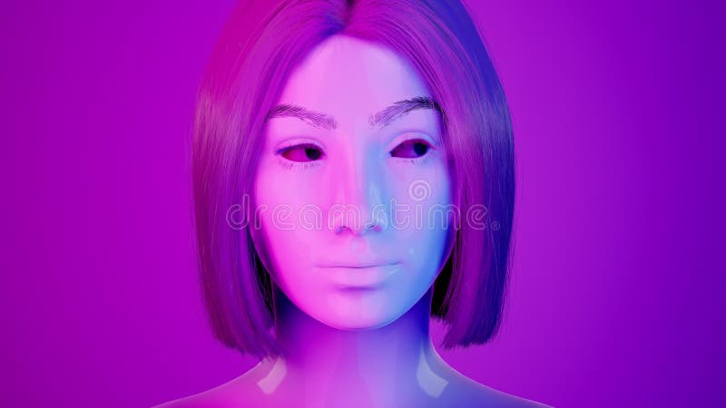 Female Hyper-realistic Robot or Cyborg in Studio with White Light ...