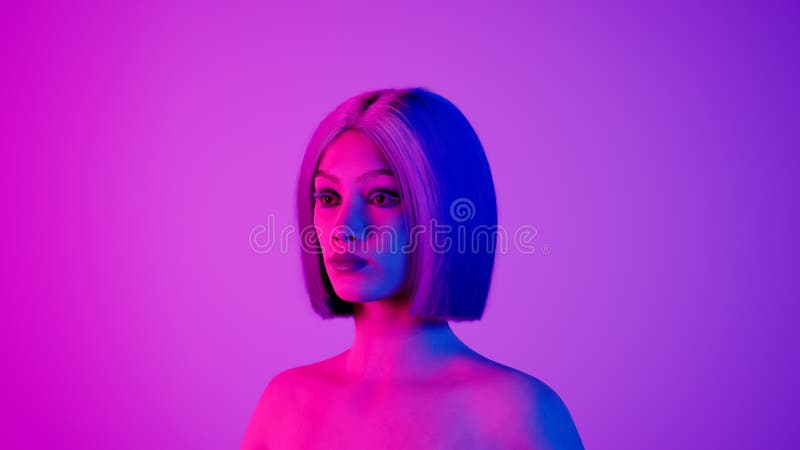 Female Hyper-realistic Robot or Cyborg in Studio with White Light ...