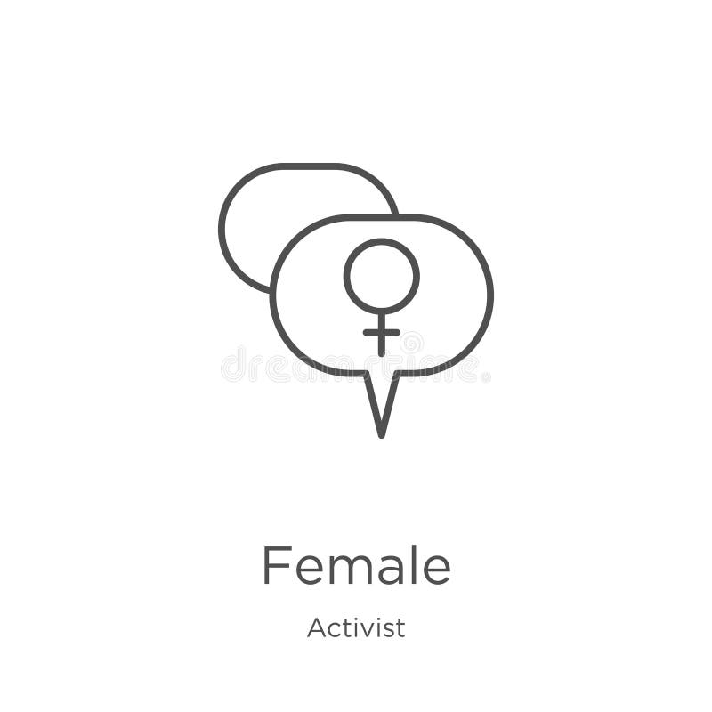Female Icon Vector from Activist Collection. Thin Line Female Outline ...