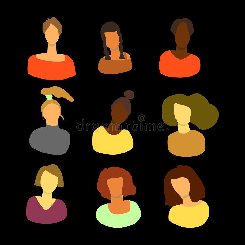 Female icon set stock illustration. Illustration of isolated - 123824288