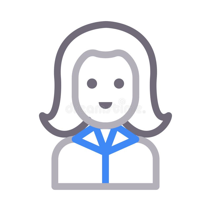 Female Vector Color Line Icon Stock Vector - Illustration of business ...
