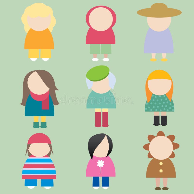 Female icons stock vector. Illustration of pictogram, hair - 4821484