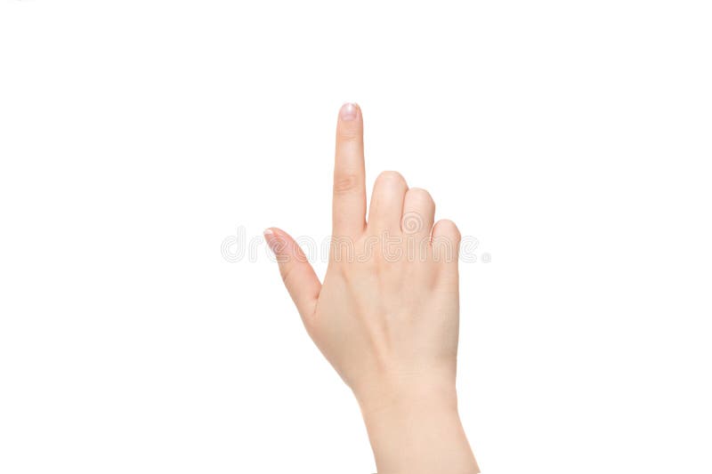Female Index Finger on a White Background. Stock Image - Image of ...