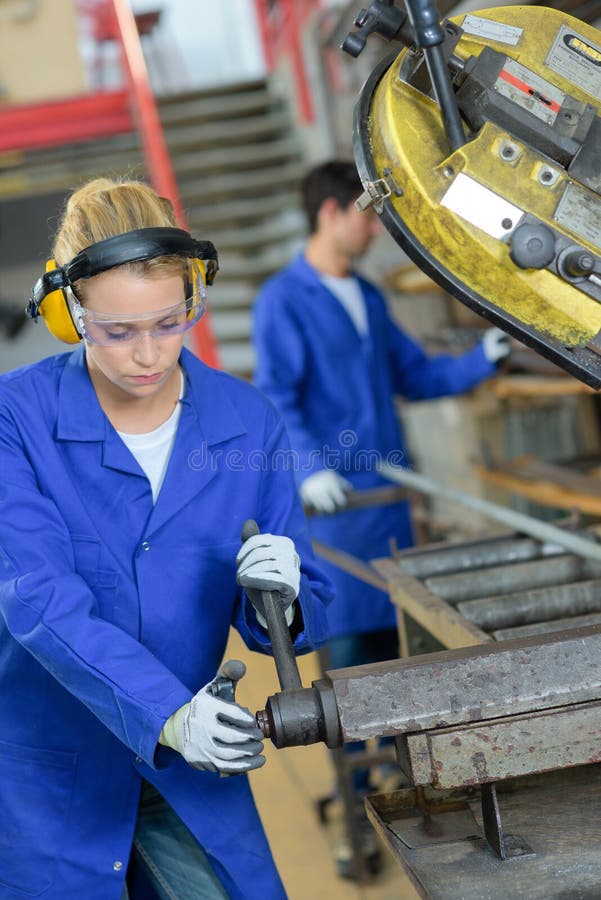 Female Industrial Worker at Work Stock Photo - Image of room, steel ...