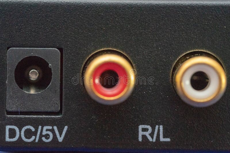 Female Input 5v / Dc and RCA Plug Stock Photo - Image of input, female ...
