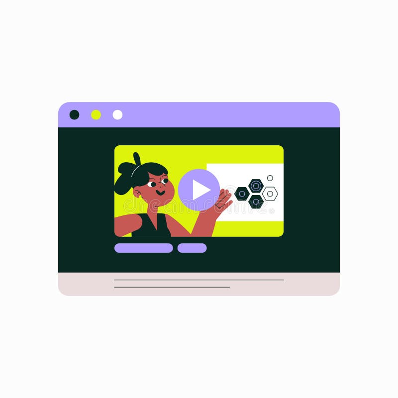 Female Instructor Presenting Science Concept in Flat Vector ...