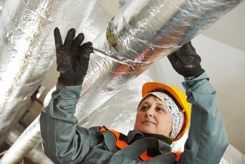 Female insulation worker stock photo. Image of protection - 39965928