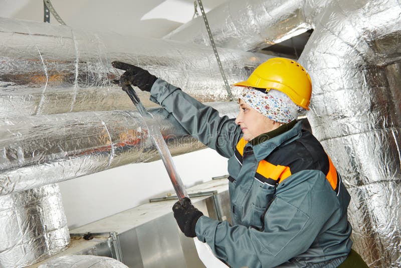 Female insulation worker stock image. Image of conservation - 39965977