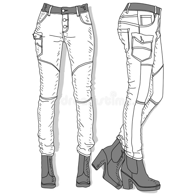 Hot Woman Blue Jeans Stock Illustrations 161 Hot Woman Blue Jeans
