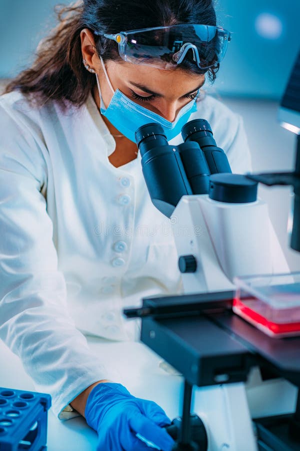 Female Junior Researcher in the Lab Stock Photo - Image of female ...