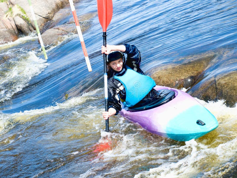 Female kayaker stock photo. Image of canoe, extreme, nature - 13105502