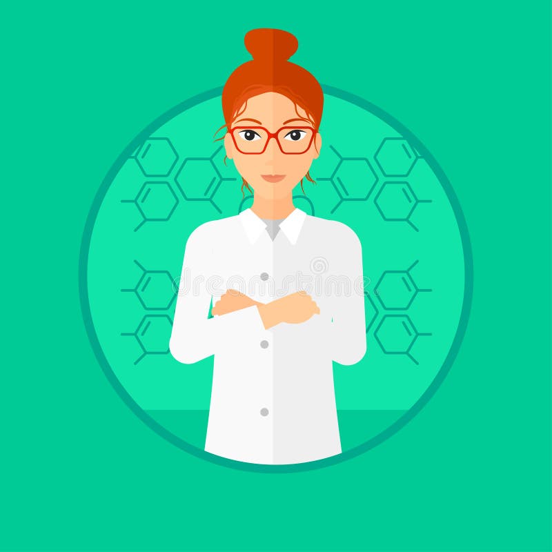 Female Laboratory Assistant. Stock Vector - Illustration of laboratory ...