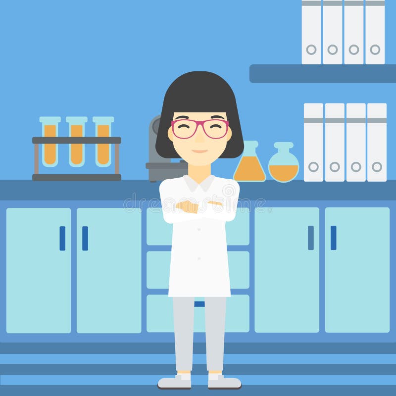 Female Laboratory Assistant Vector Illustration. Stock Vector ...