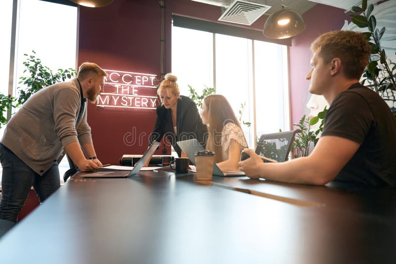 Architectural Team Working in Engineering Firm Office Stock Image ...