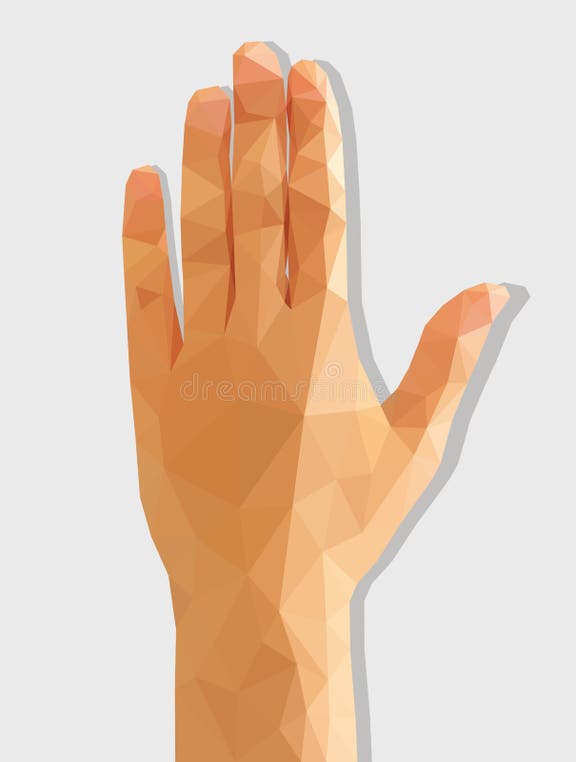 Female Left Hand Rear Polygonal Low-poly Stock Vector - Illustration of ...