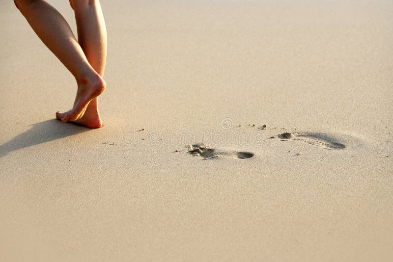 Female Legs Going on an Ocean Beach Stock Photo - Image of ocean, woman ...