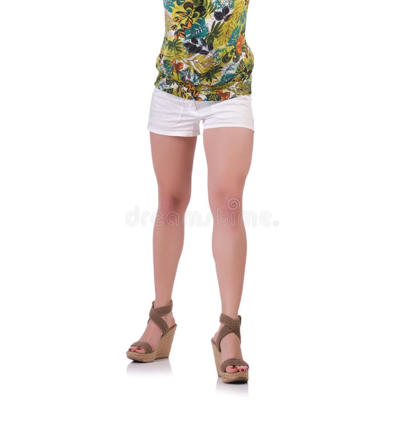 Female Legs Isolated on White Stock Image - Image of high, sandals ...
