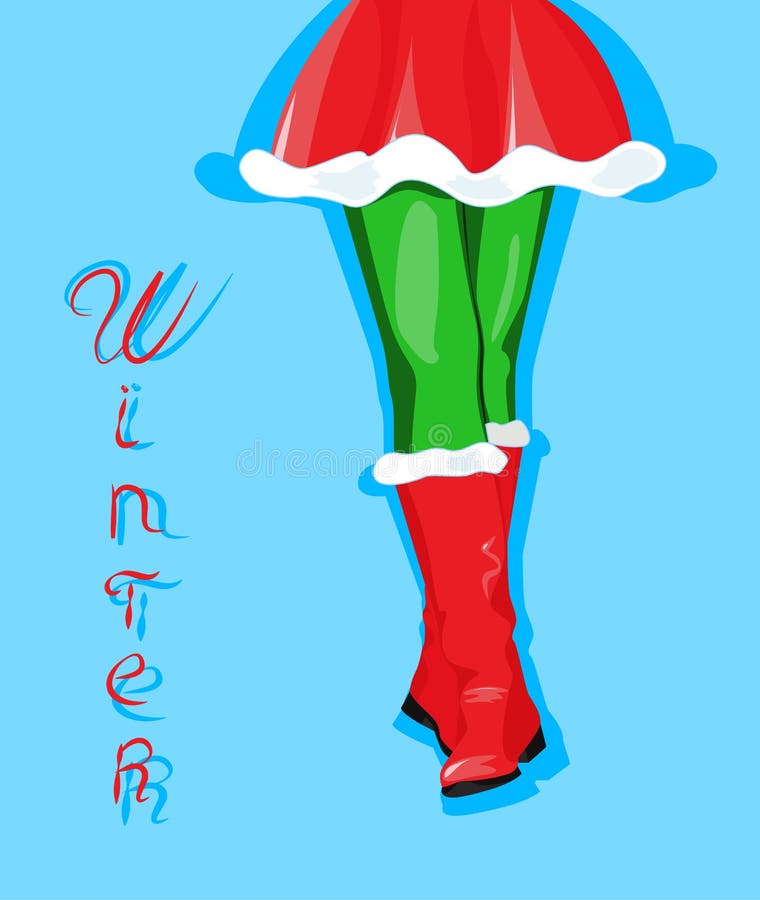 Female legs in red boots stock vector. Illustration of vector - 65629105