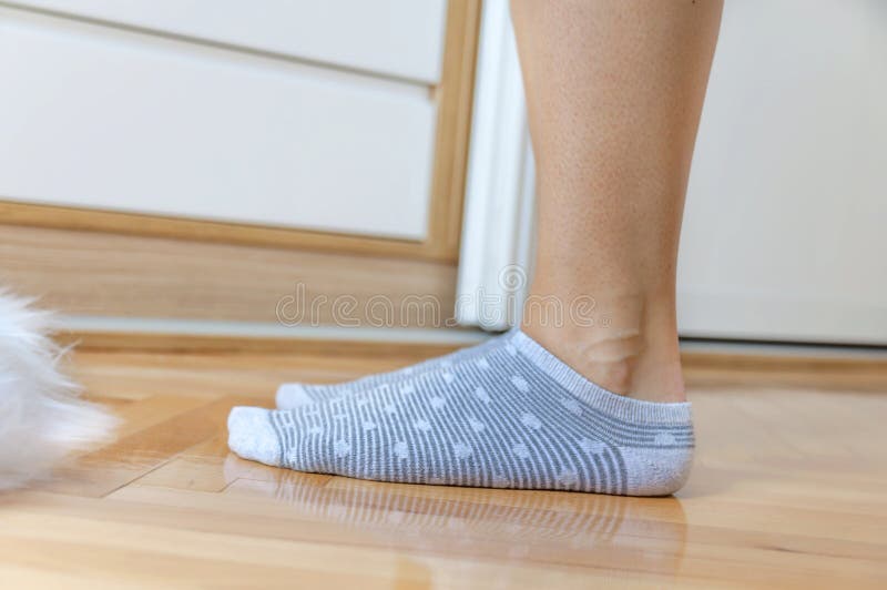 Female Legs in Striped Socks Stock Image - Image of human, long: 90483511