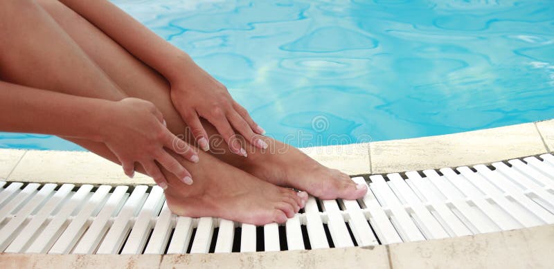 Female Legs in the Water Pool Stock Photo - Image of legs, relaxation ...