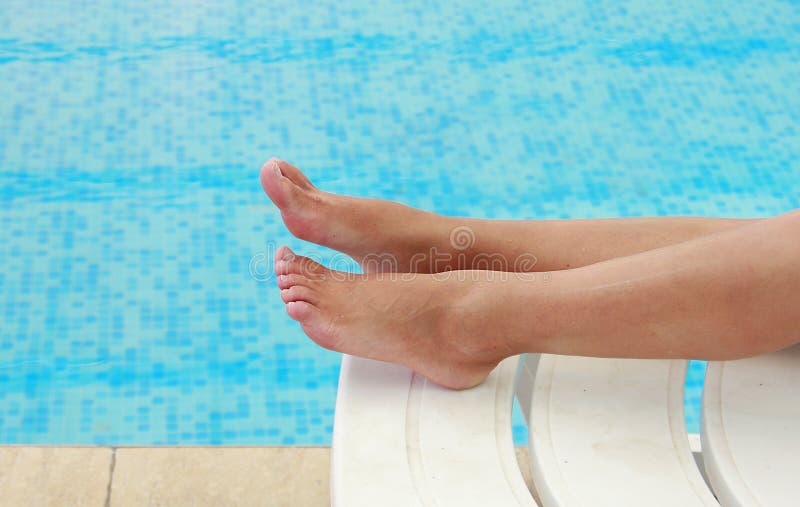 Female Legs in the Water Pool Stock Photo - Image of recreation ...