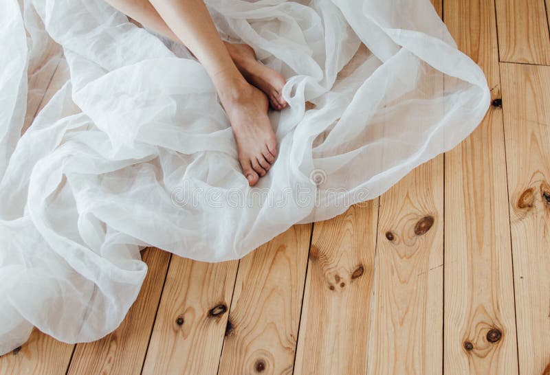 Female Legs are Wrapped in a White Cloth Stock Image - Image of hygiene ...