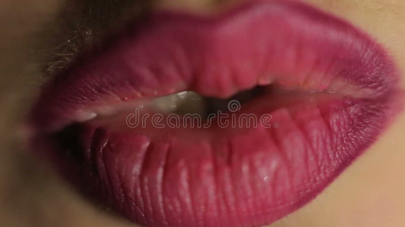 Female Lips Close Up. Red Color Stock Video - Video of glamour, lips ...