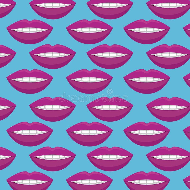 Female Lips Pattern Sweet Passion Stock Illustrations – 272 Female Lips ...