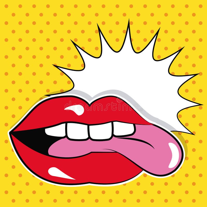 Lips Tongue Pop Art Retro Stock Illustrations – 441 Lips Tongue Pop Art ...