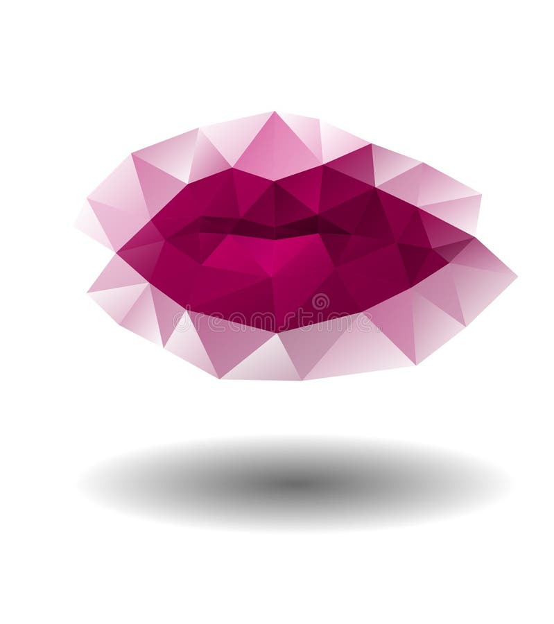Female Lips with Triangles. Stock Vector - Illustration of geometric ...