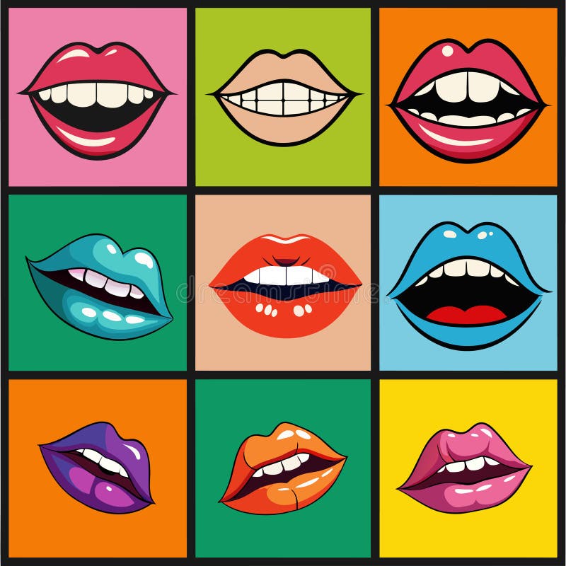 Female Lips. Vintage Engraving Stylized Drawing Stock Vector ...