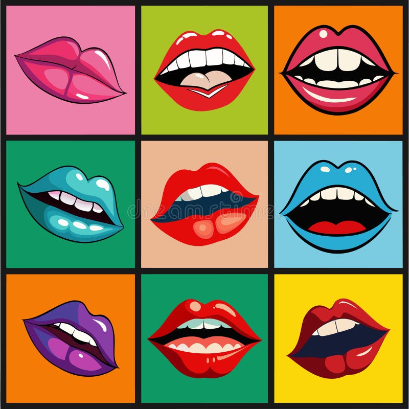 Female Lips. Vintage Engraving Stylized Drawing Stock Vector ...