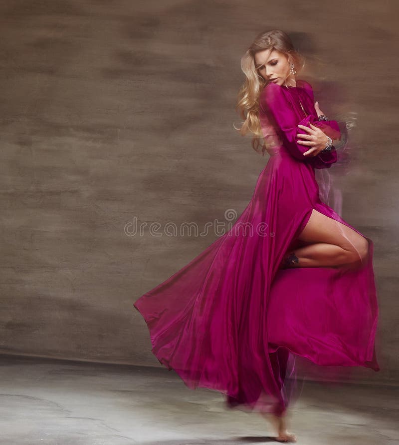 Female in long red dress stock photo. Image of dancer - 114883340
