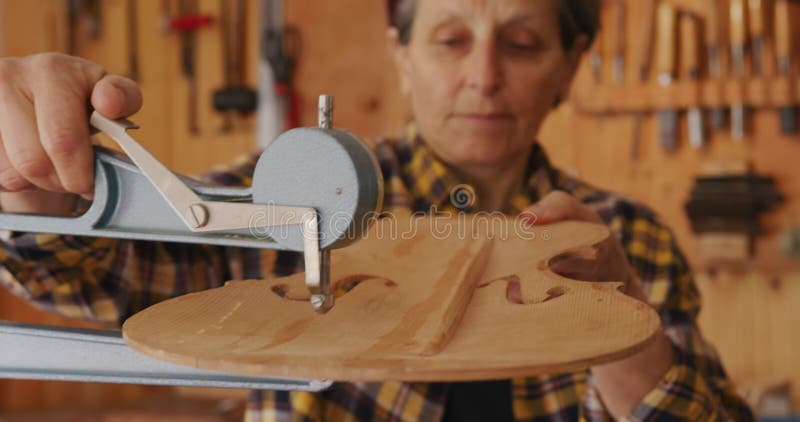 Female Luthier at Work in Her Workshop Stock Video - Video of luthier ...