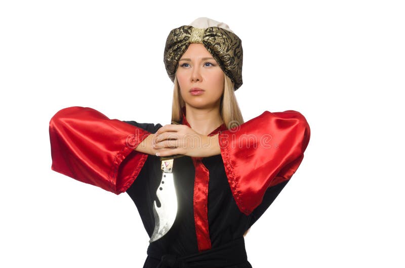 Female Magician Isolated on the White Stock Photo - Image of lady ...