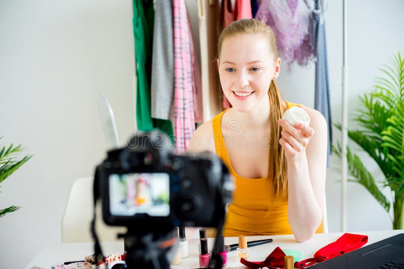 Female makeup blogger stock photo. Image of person, ecommerce - 94017586