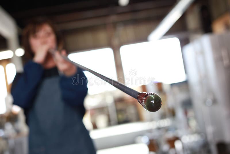 Female Making a Glass Container Stock Image - Image of women ...