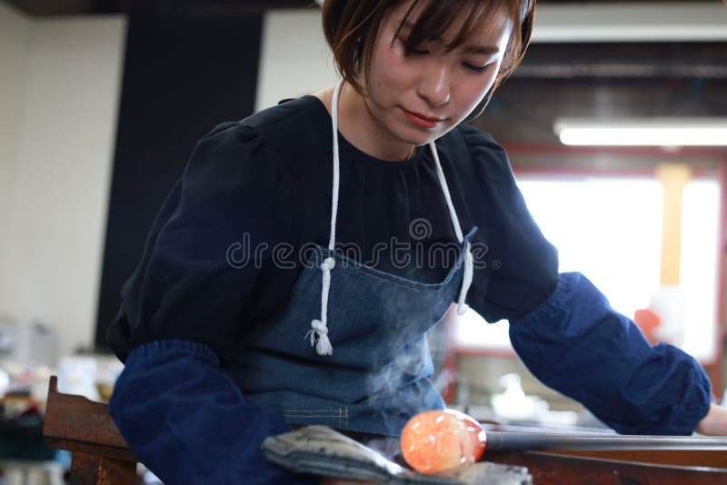 Female Making a Glass Container Stock Photo - Image of crafts, musician ...
