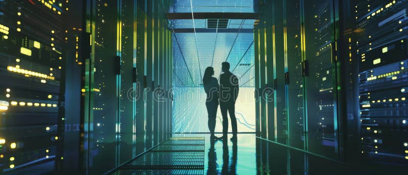 A Female and Male it Engineer Discussing Technical Details in an ...