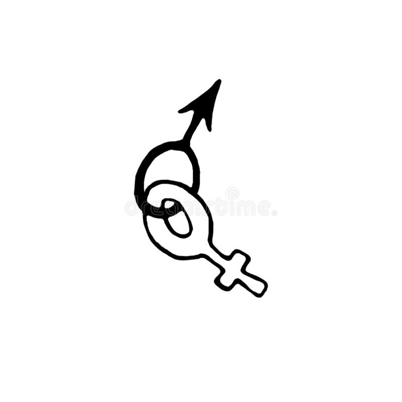 Female And Male Gender Symbols Hand Drawn Outline Doodle Icon Sex And