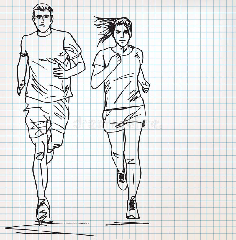 Running Male Female Runner Stock Illustrations – 2,534 Running Male ...
