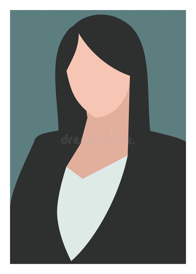 Female Manager Figure with Blank Face. Simple Flat Illustration. Stock ...