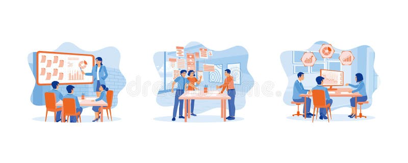 Female Manager Leading Meeting in Office. Developing Mobile Application ...