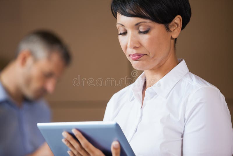 Female Manager Using Digital Tablet in Warehouse Stock Image - Image of ...