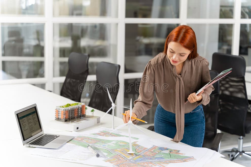 Female Manager Working in the Office on Planning a New Project Stock ...