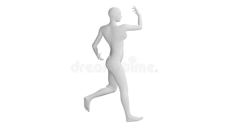 Female Mannequin in Dynamic Dancing Pose Isolated on White Background ...